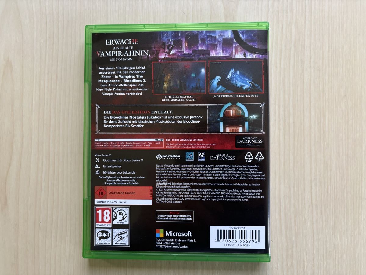 Xbox Vampire the Masquerade Bloodlines 2 (PEGI 18 - uncut) (Neu (gemäss ...