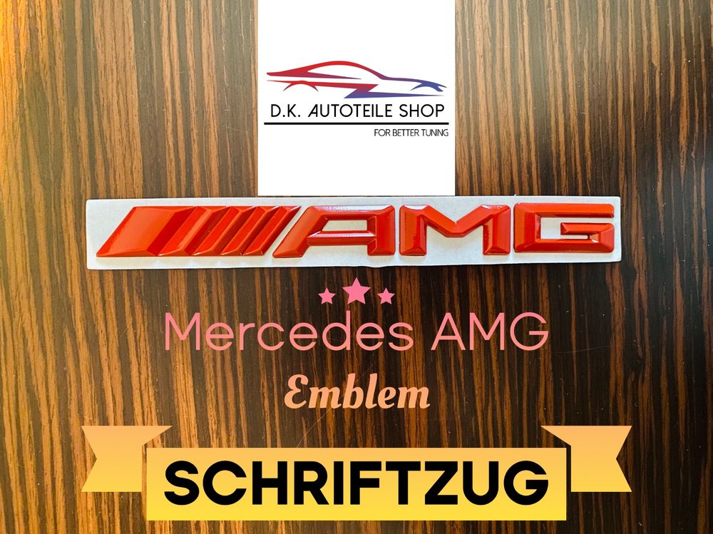 Mercedes AMG Emblem Schriftzug Neu in Rot Metall | Kaufen auf Ricardo