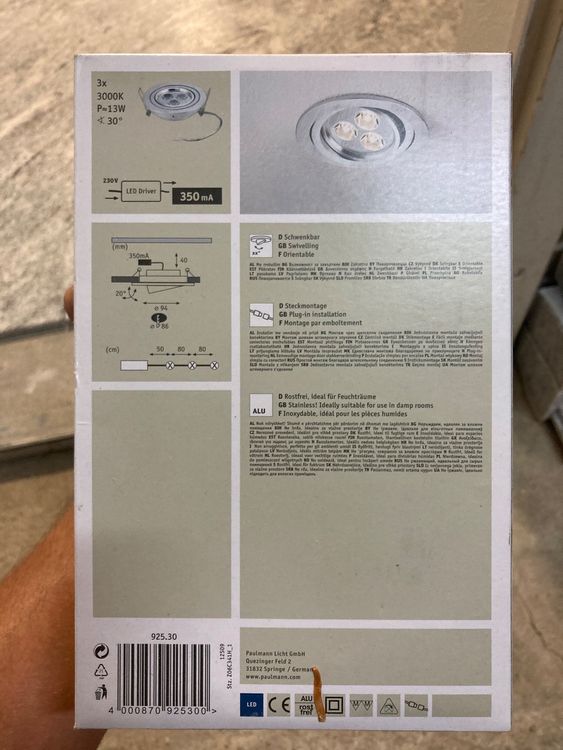 Paulmann SET LED Einbau - Spots (Neu und originalverpackt) in ...