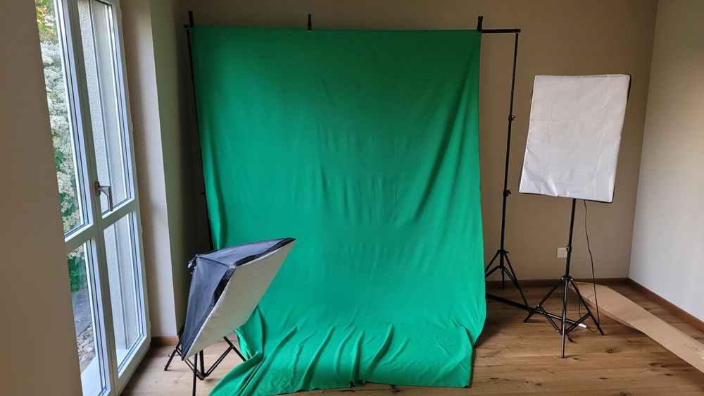 Professioneller Greenscreen mit Beleuchtung (Neu (gemäss Beschreibung ...