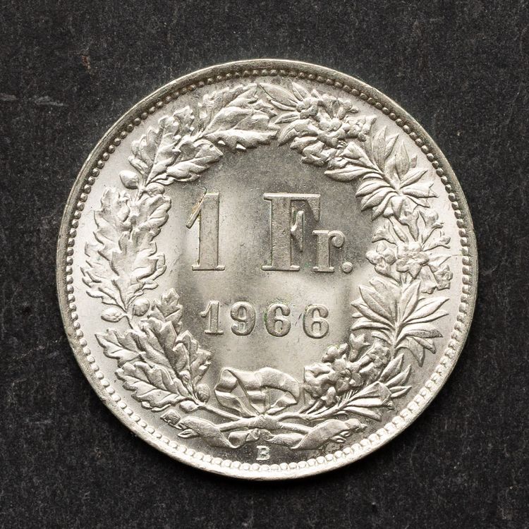 Silber 1 Franken 1966 B - Helvetia - Schweiz Swiss Franc ... (Gebraucht) in Eggenwil für CHF 3.5 ...