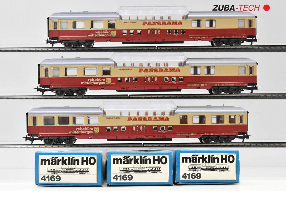 Märklin 3x 4169 Panoramawagen TEE H0 WS mit OVP (Gebraucht) in St ...