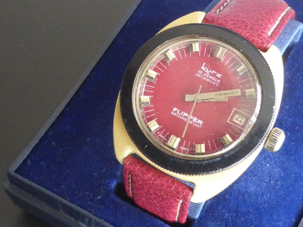 Vintage Uhr Kurz Eloga Fortis Mod. Flipper PVC Olympia 36mm (Gebraucht ...