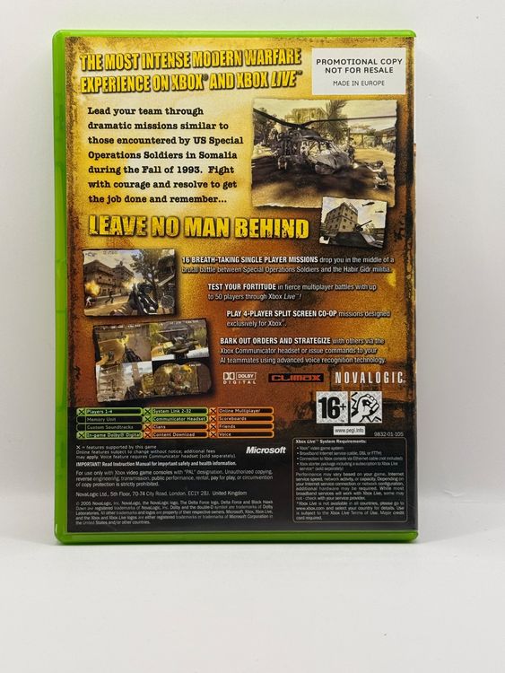 Black Hawk - Promo Promotional Copy - Not for Resale - XBOX (Gebraucht ...