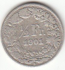 1/2 Franken 1901 ss (Gebraucht) in Gossau SG für CHF 12 – mit Lieferung auf Ricardo kaufen