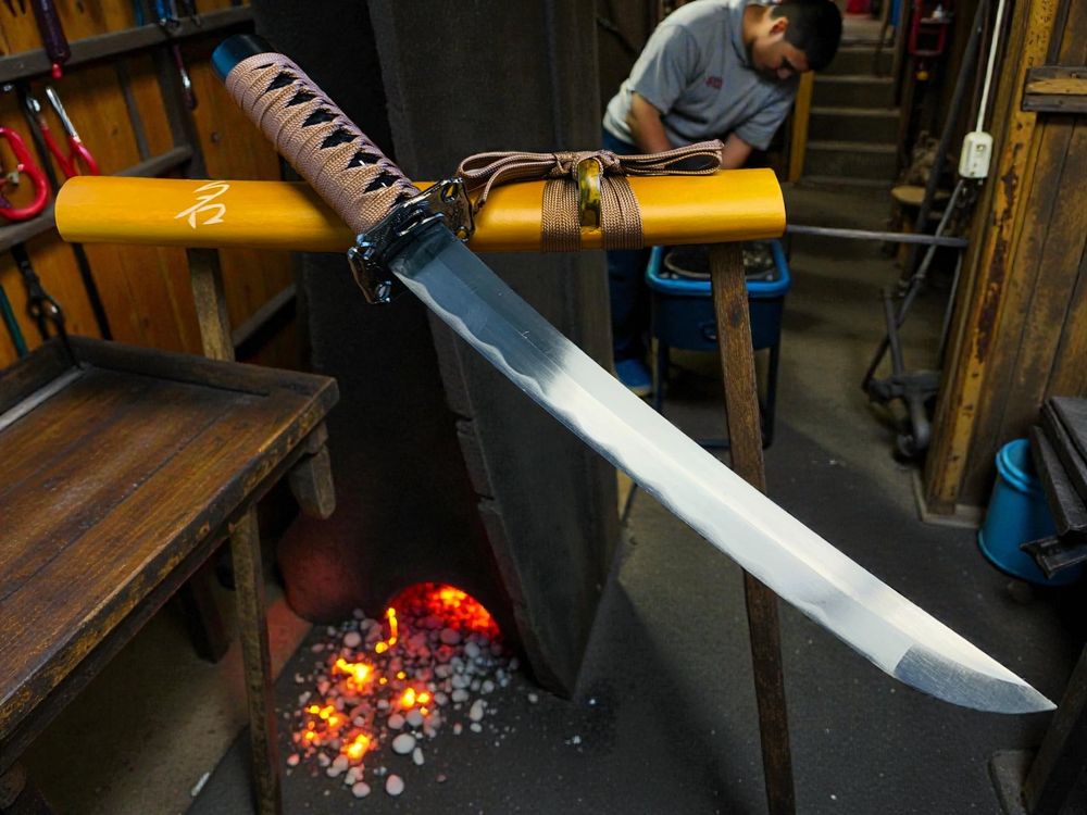 Katana Schwert mit Scheide 50cm Beige-Kadmiumgelb M NEU (Neu und ...