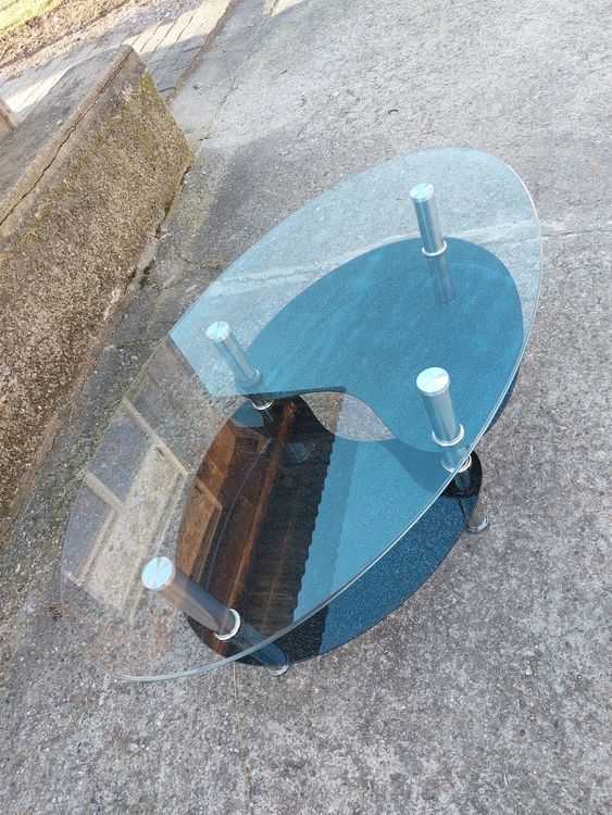 modernes Salontischchen 97x 58cm, Glasplatte,Chromstahlbeine (Gebraucht) in Bazenheid für CHF 10 ...