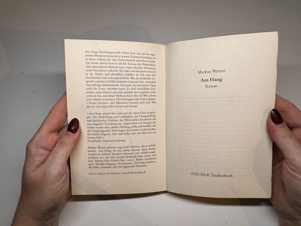 ROMAN: Markus Werner, Am Hang (Gebraucht) in Grosswangen für CHF 4 ...