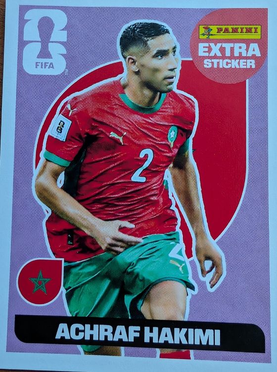 Achraf Hakimi purple/neutral panini wm 2026 extra sticker (Neu (gemäss ...
