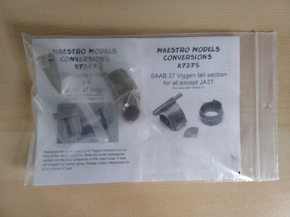 1:72 Conv. - SAAB JA37 Viggen Radome, Tail Section, Intakes (Neu ...