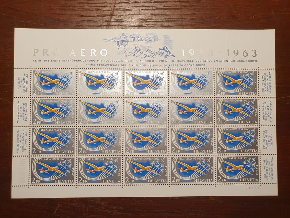 25 Jahre PRO AERO F46 - Zierbogen mit 20 Marken ** | Kaufen auf Ricardo