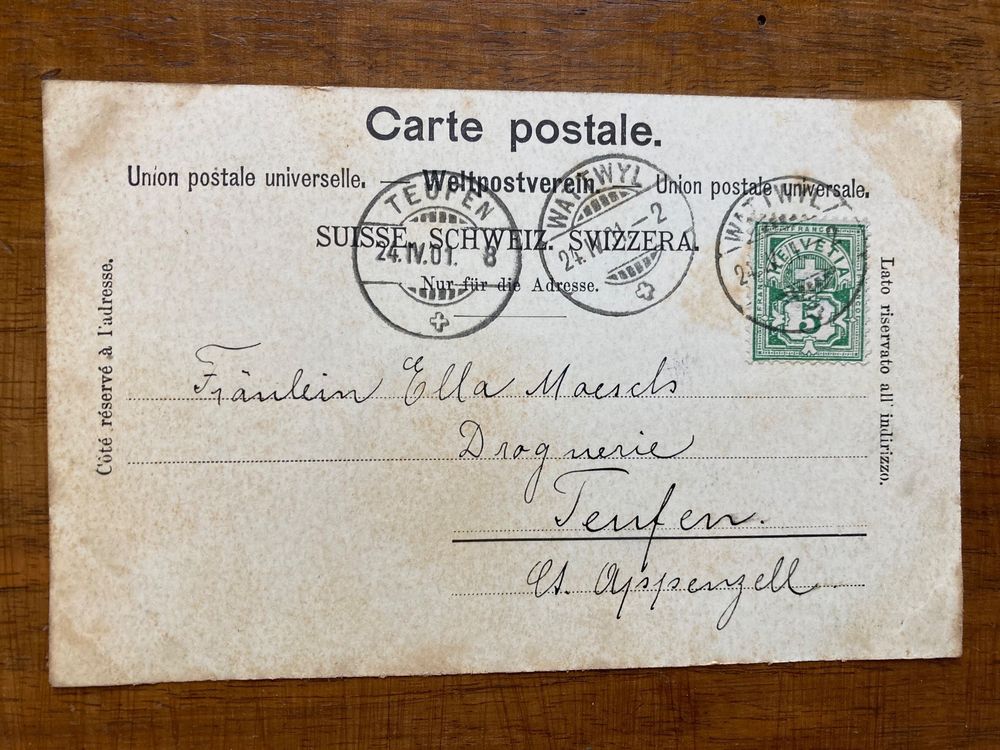 Postkarte „ Wattwil Gasthof Z Rössli U Toggenburg“ 1901 Kaufen