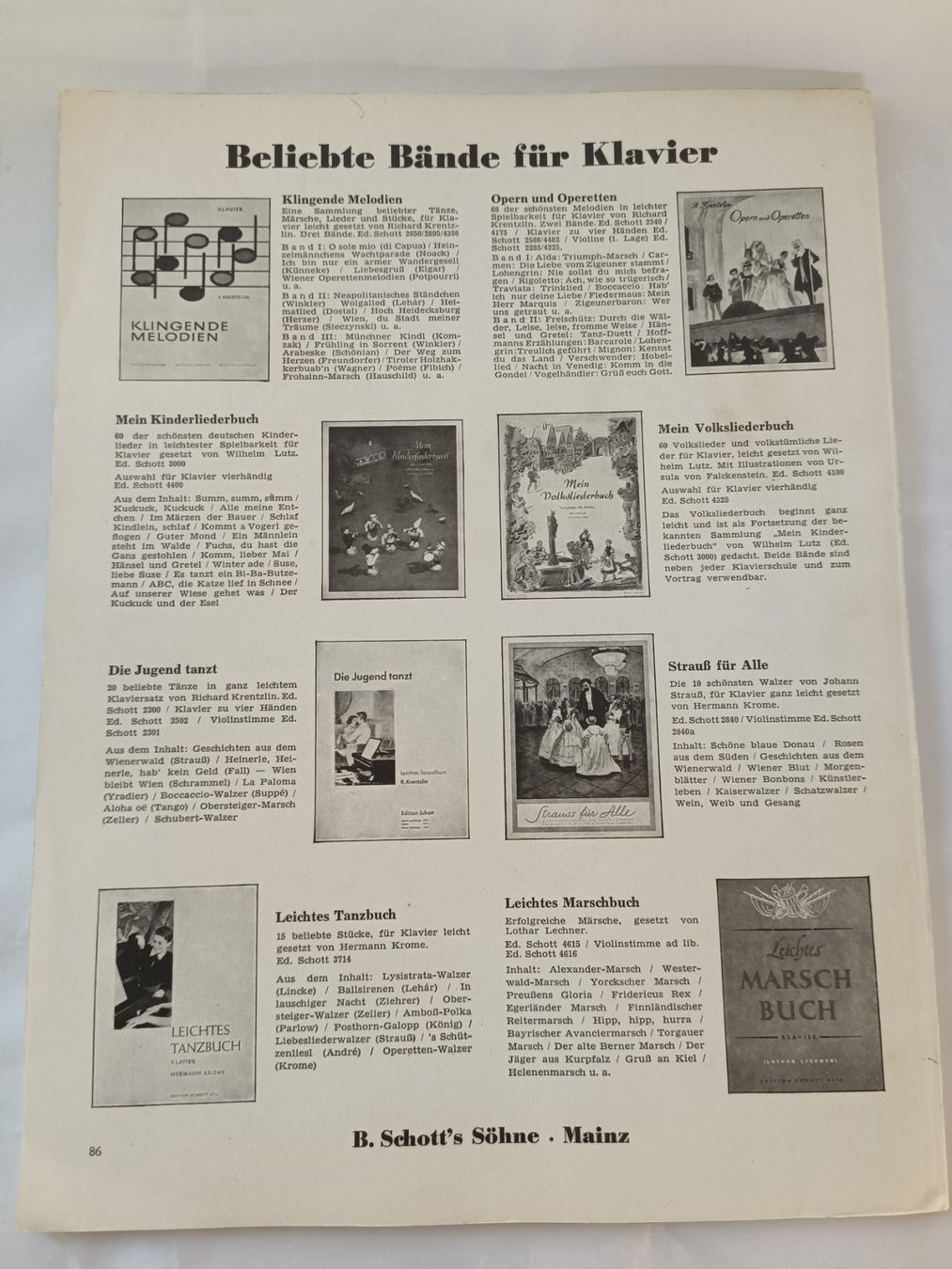 Noten Mein Kinderliederbuch: Wilhelm Lutz, Klavier Schott (Gebraucht ...