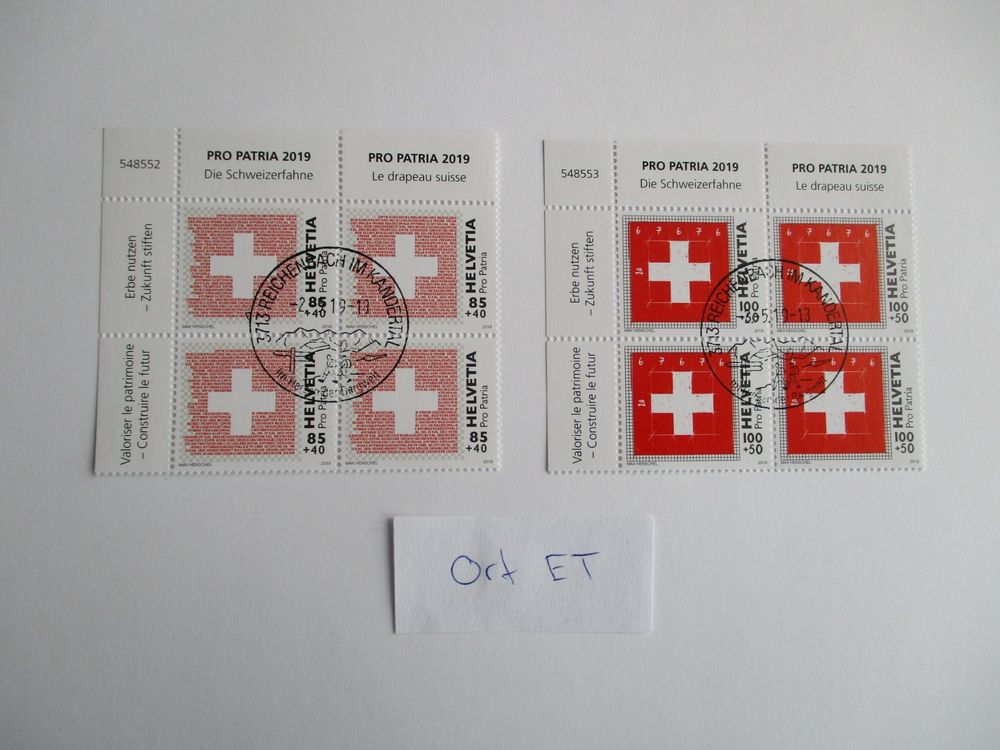 Viererblock Pro Patria Ort Ersttagsstempel Reichenbach | Kaufen auf Ricardo