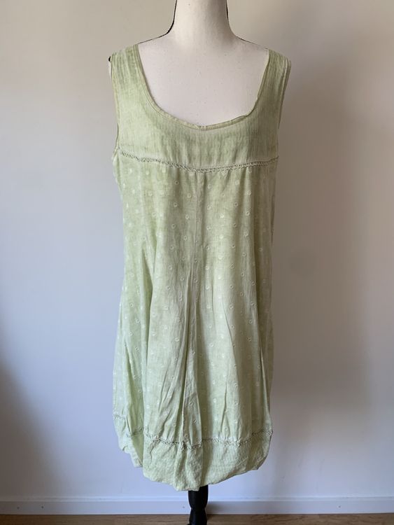 NILE Sommerkleid Gr. XL Baumwolle lindgrün Träger Kleid (Neu (gemäss Beschreibung)) in ...