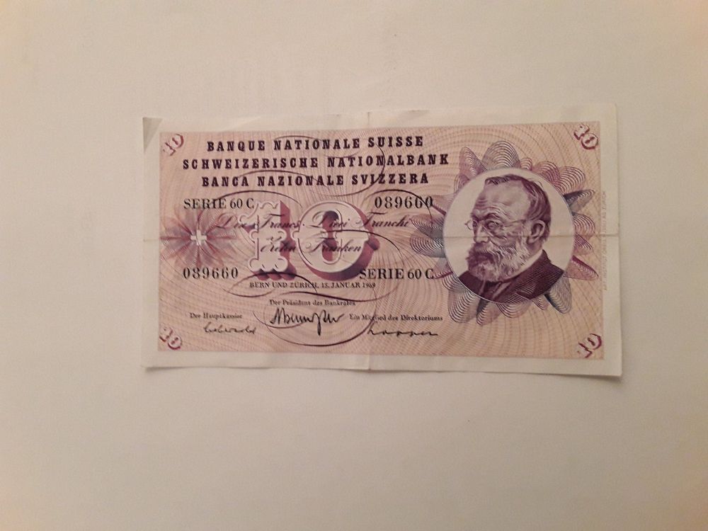 10Fr. Note Schweiz 1969 ist noch schön! | Kaufen auf Ricardo