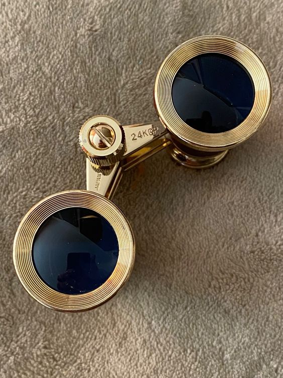 Kleiner Feldstecher (Opernglas) wunderschön, vergoldet 24kgp (Neu (gemäss Beschreibung)) in ...