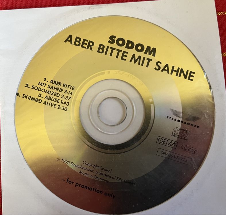 Sodom CD - Aber Bitte mit Sahne (Promo) (Gebraucht) in hunzenschwil für ...