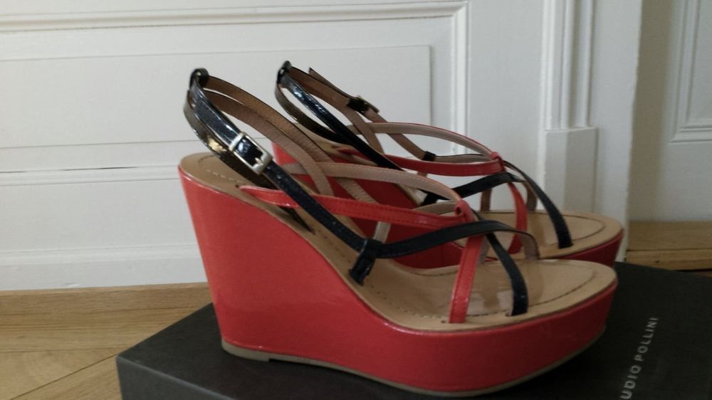 Orig. STUDIO POLLINI Wedges / Plateausandalen Gr. 39 (Gebraucht) in ...