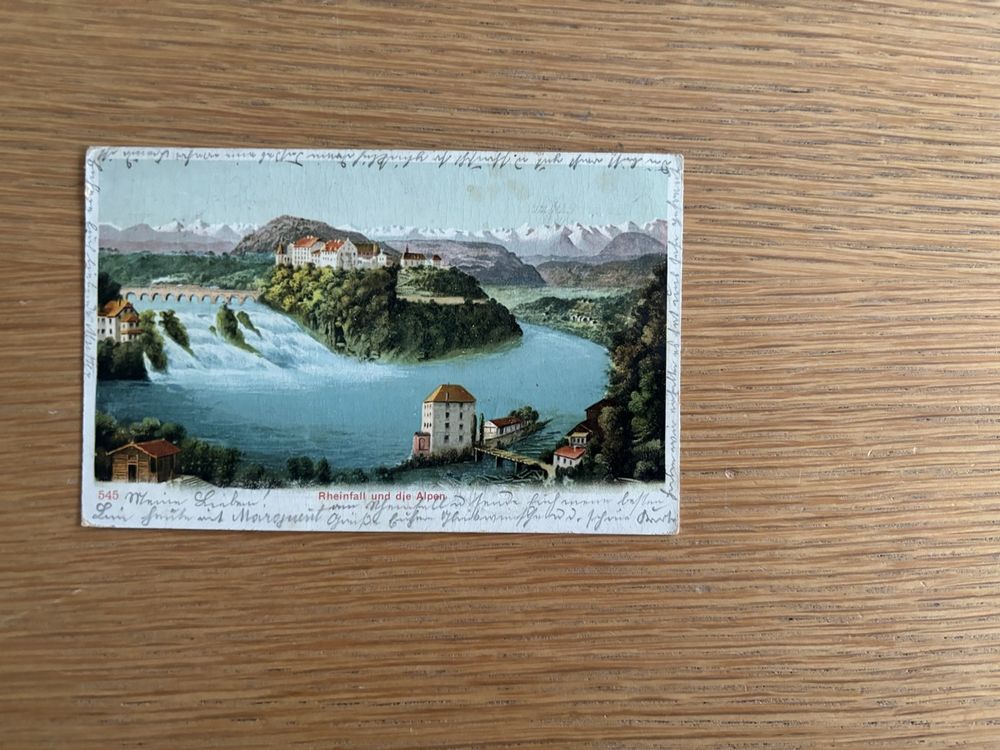 Alte AK von 1906 Rheinfall mit Alpenblick (Gebraucht) in Murgenthal für CHF 2 – mit Lieferung ...