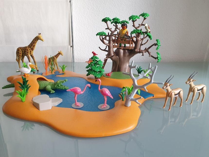 PLAYMOBIL 4827-A - Grosse Wasserstelle - Tiere - Affenbaum (Neu (gemäss ...