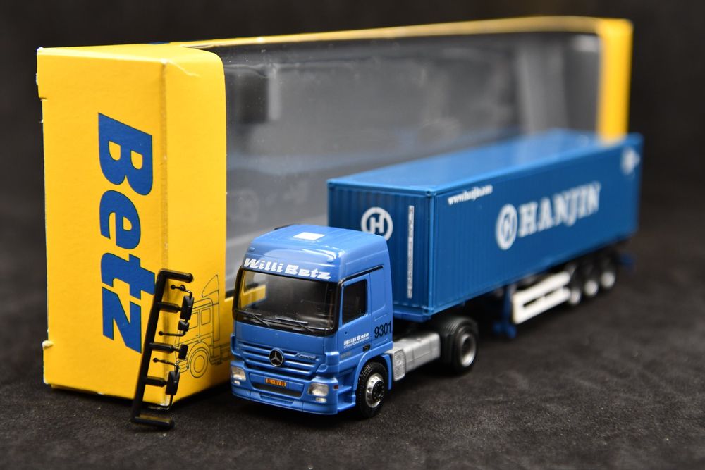 Herpa MB Actros L '02 Container-SZ "Willi Betz/Hanjin", 1:87 (Gebraucht ...