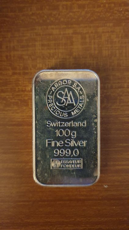 100 gramm Silver barrem (Gebraucht) in Glattbrugg für CHF 103 – mit ...