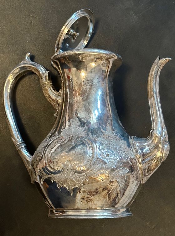 Wunderbare Tee -Kaffekanne Silber oder versilbert Jugendstil | Kaufen auf Ricardo