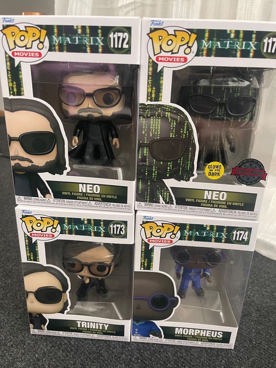 Funko Pop Matrix Lot Neo glows in the Dark Trinity Morpheus (Neu und ...