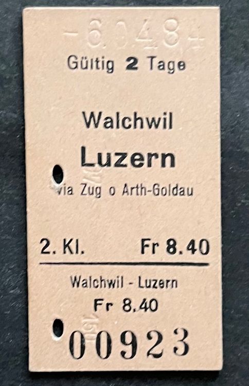 Walchwil Luzern via Zug o Arth-Goldau/ Billett 1984 | Kaufen auf Ricardo