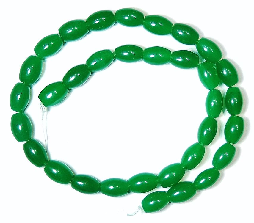 1 Strang echte grüne Jade Perlen 12 X 8 mm (Neu (gemäss Beschreibung ...