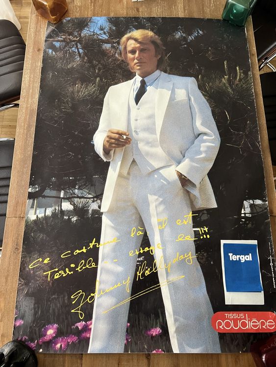 Grande affiche publicitaire vintage Johnny Hallyday (Gebraucht) in ...