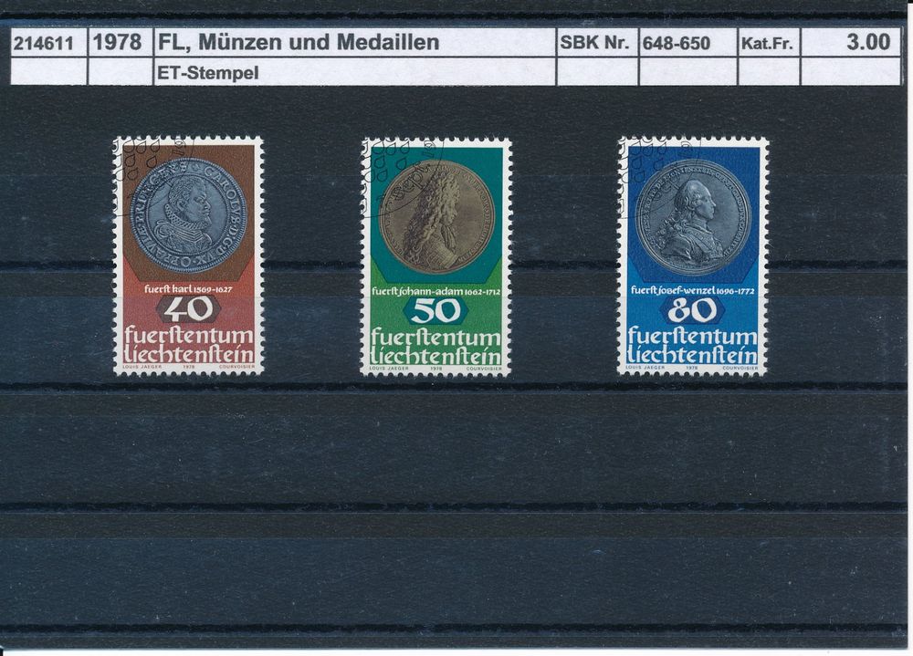 1978 Liechtenstein, Münzen und Medaillen (Gebraucht) in Winterthur für CHF 1 – mit Lieferung auf ...