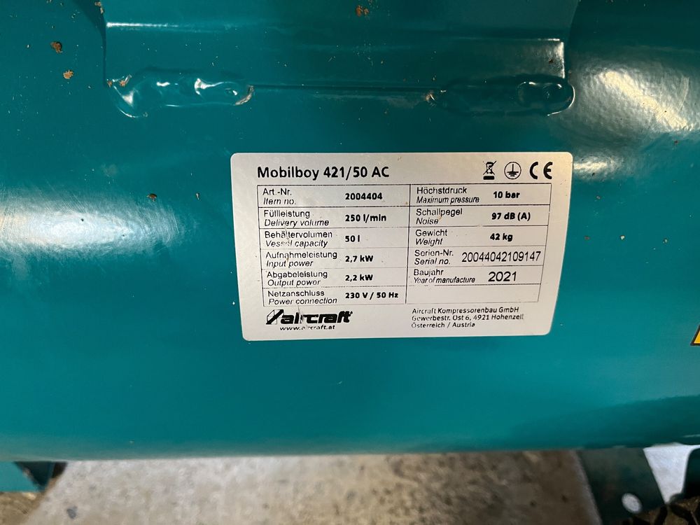 Kompressor AIRCRAFT Mobilboy 421/50 AC (Gebraucht) in Oberriet SG für ...