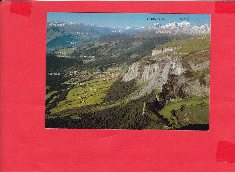 Blick von der Alp Mora auf Bargis und Flims | Kaufen auf Ricardo