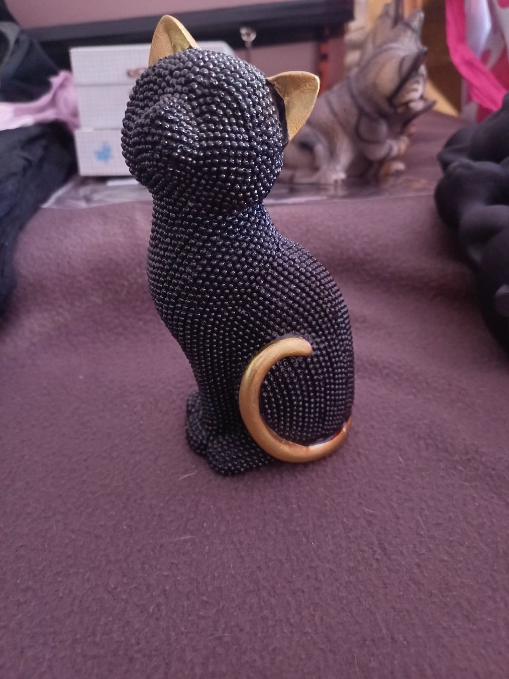 Vintage Deko Katze, schwarz mit Gold - Top Zustand! (Neu (gemäss ...