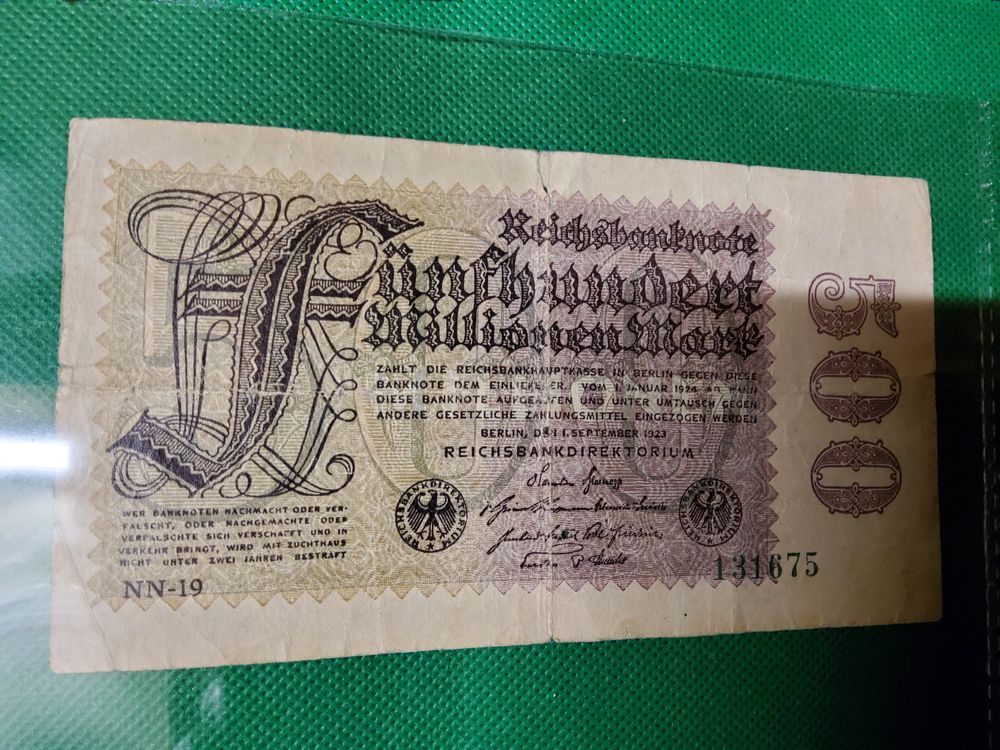 Reichsbanknote 1923 (Gebraucht) in für CHF 1.2 – mit Lieferung auf ...