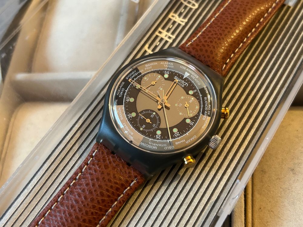 Rare Swatch SCM102 JET LAG 1992 fonctionne neuve (Neuf (Voir ...