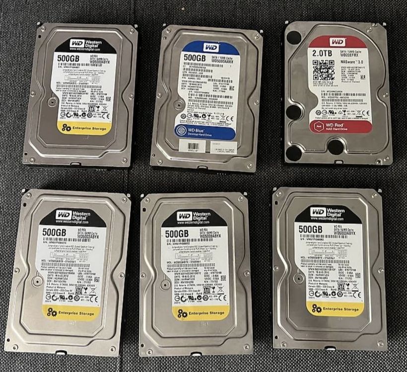 6x Western Digital HDD (Gebraucht) in für CHF 25 – mit Lieferung auf ...