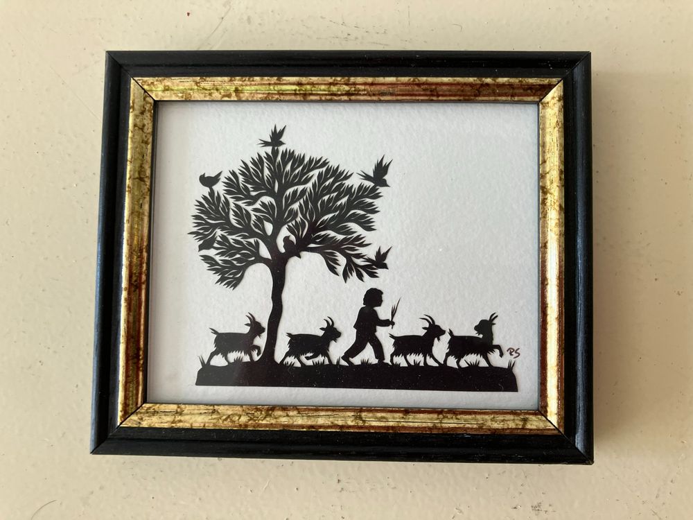 Scherenschnitt "Geissbub" gerahmt | Kaufen auf Ricardo