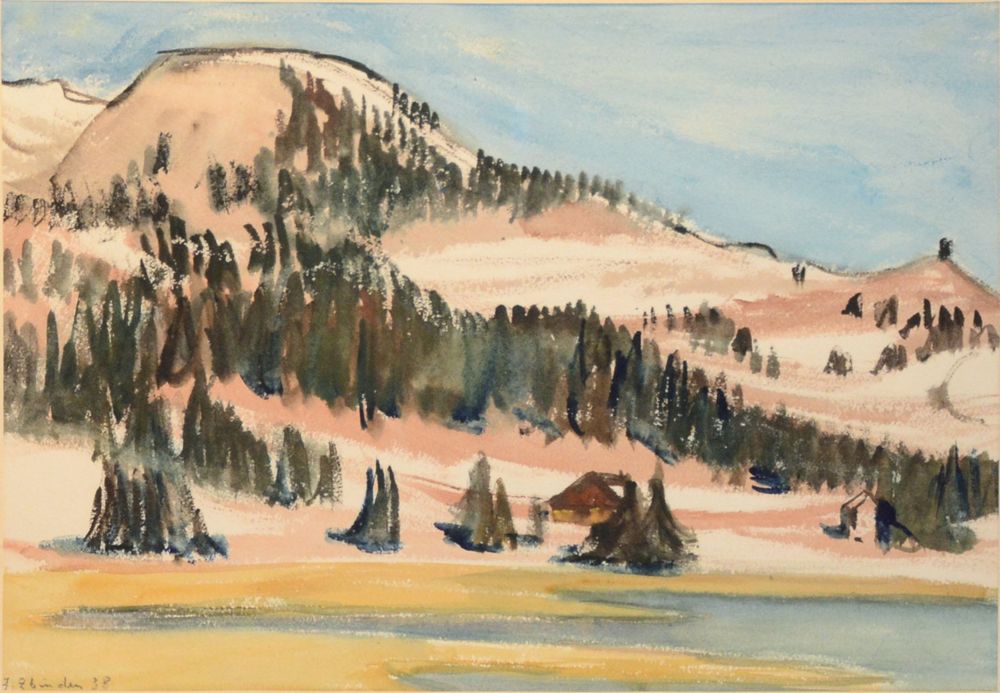Aquarell Landschaft Lenzerheide - Fritz Zbinden 1938 (Gebraucht) in ...