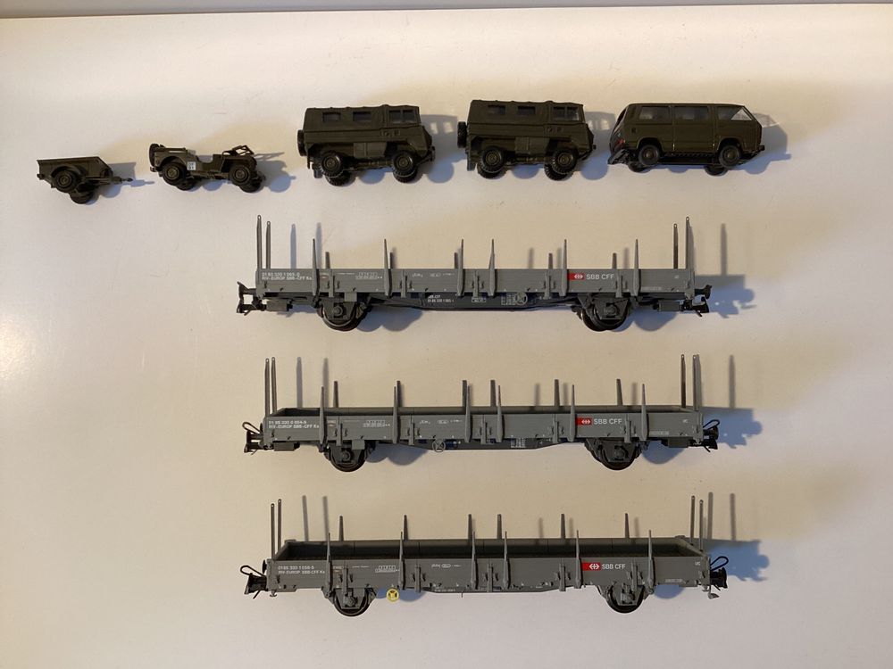 Aku Kull Roco Güterwagen Pinzgauer Armee SBB 1:87 H0 (Gebraucht) in ...