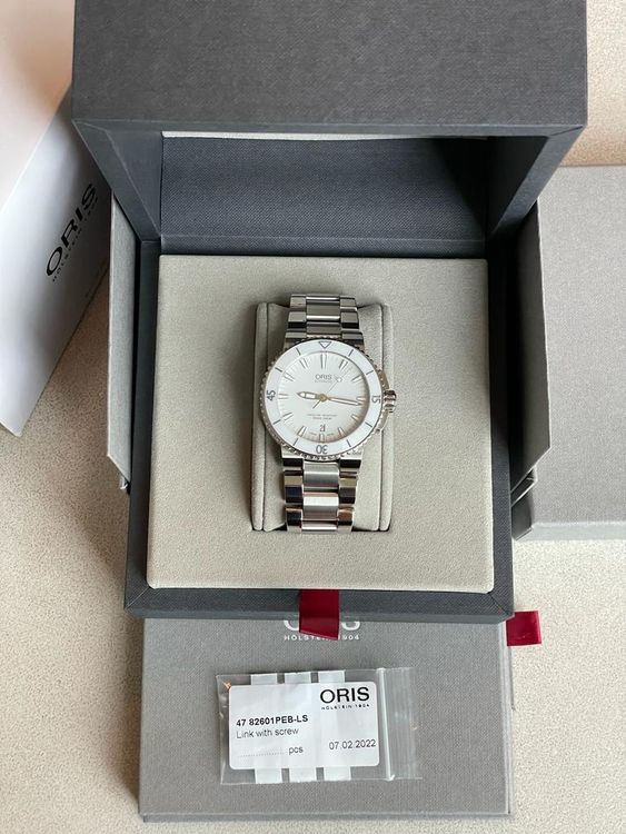 Oris Aquis 43.5mm rare white steel/ceramic discontinued (Gebraucht) in ...