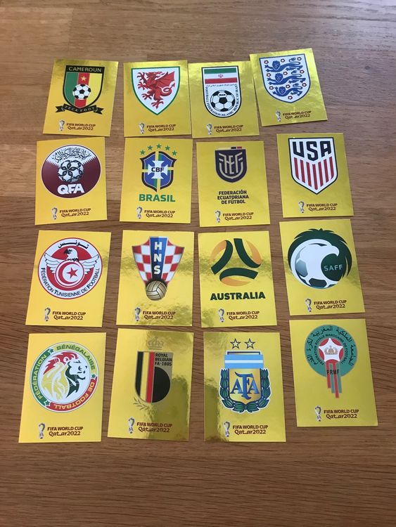 Panini Sticker div. Wappen, 16Stk., WM 2022 (Neu (gemäss Beschreibung ...