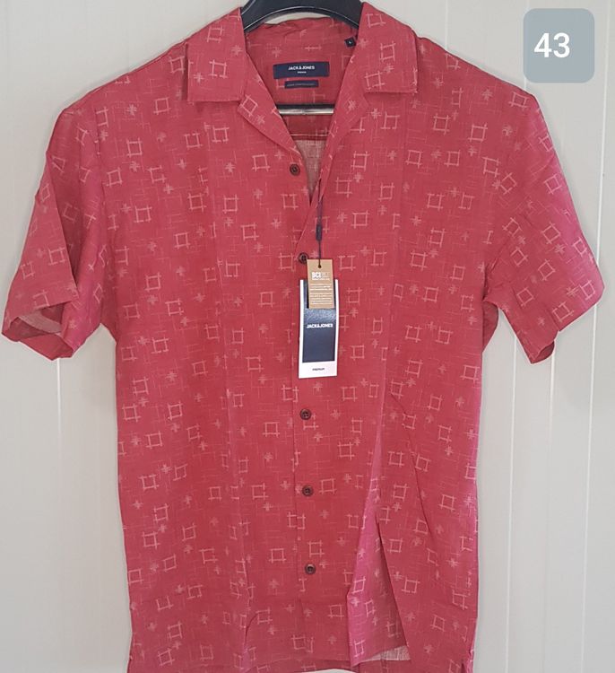 Herren Hemd Brik Red mit Deko von Jack & Jones Premium Gr. L (Neu ...