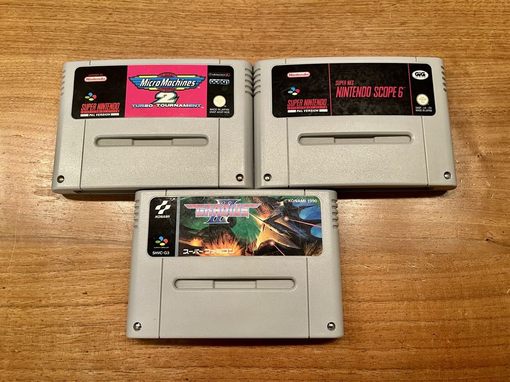 SNES micro machines 2, super nintendo scope 6, gradius 3 jap (Gebraucht ...