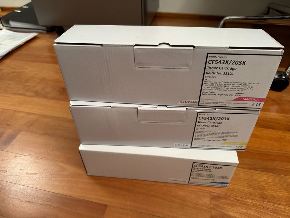 Liquidation *** Toner SET (CF541X-CF543X) 203X/ Pro MFP M (Neu und originalverpackt) in ...