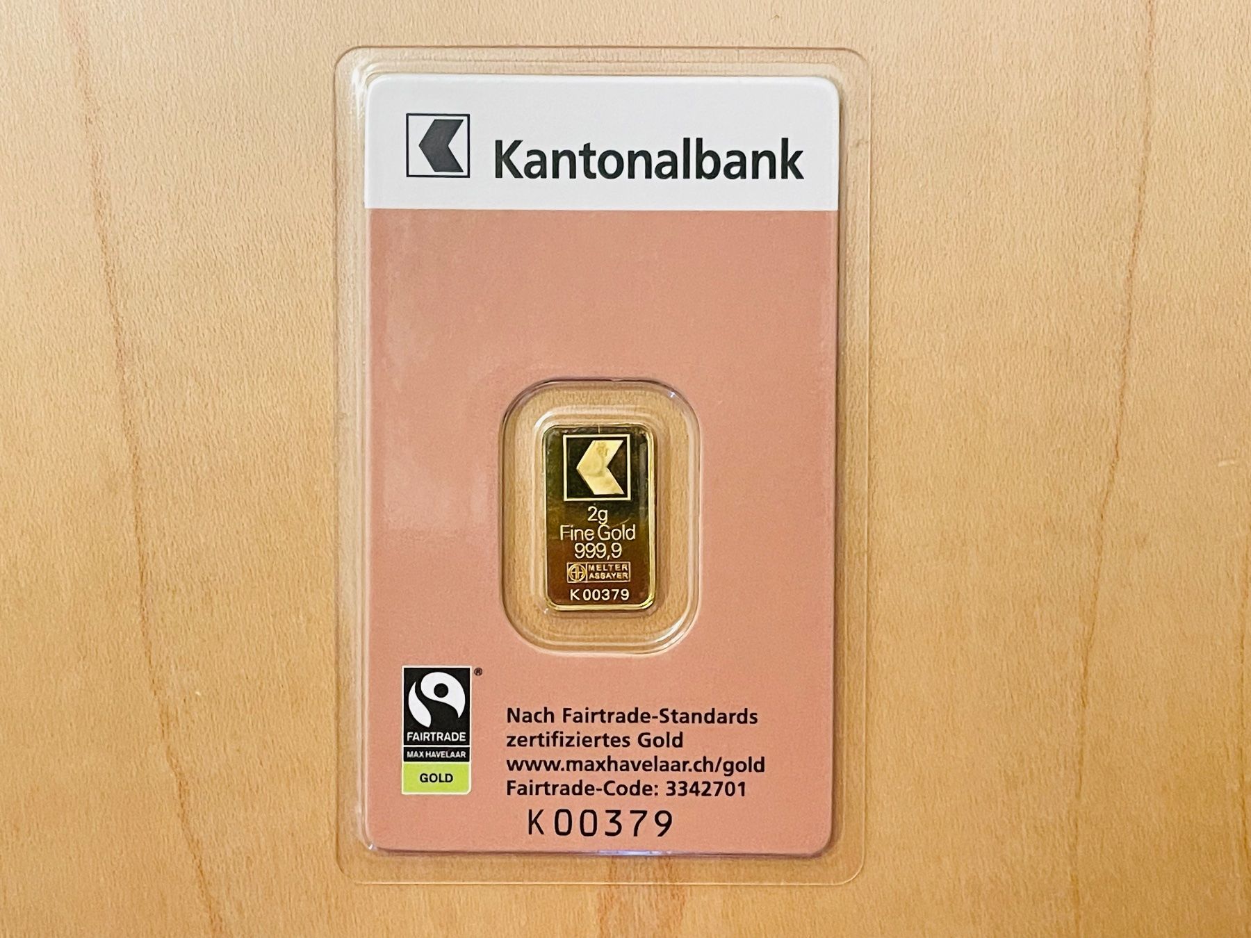 ⭐ 2g Kantonalbank - tiefe Nummer - Fairtrade! 999.9 Feingold (Neu und ...