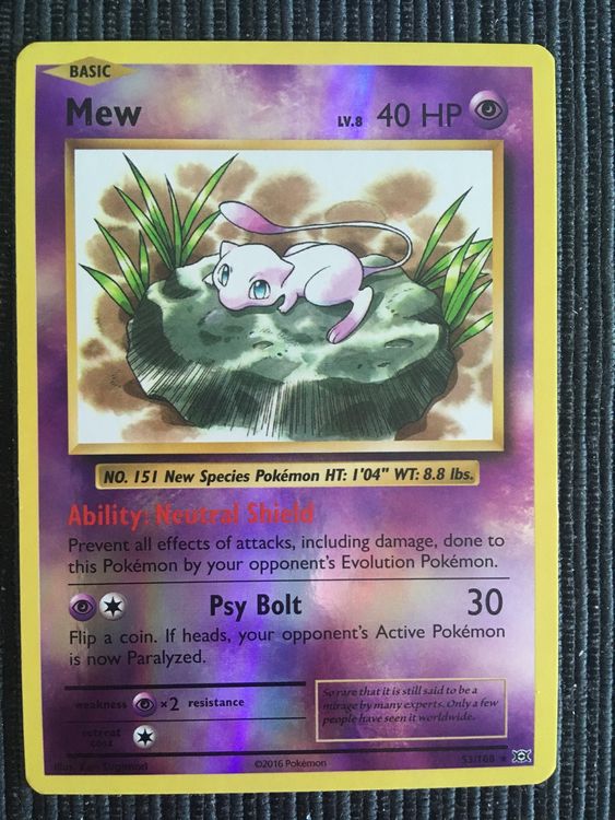 Pokemon Mew Reverse Holo XY Evolutions near Mint (Neu (gemäss ...