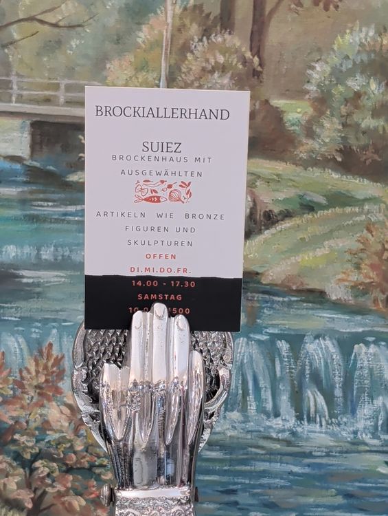 TOP KARTEN VISITENKARTEN HALTER " HAND " VERSILBERT (Gebraucht) in ...